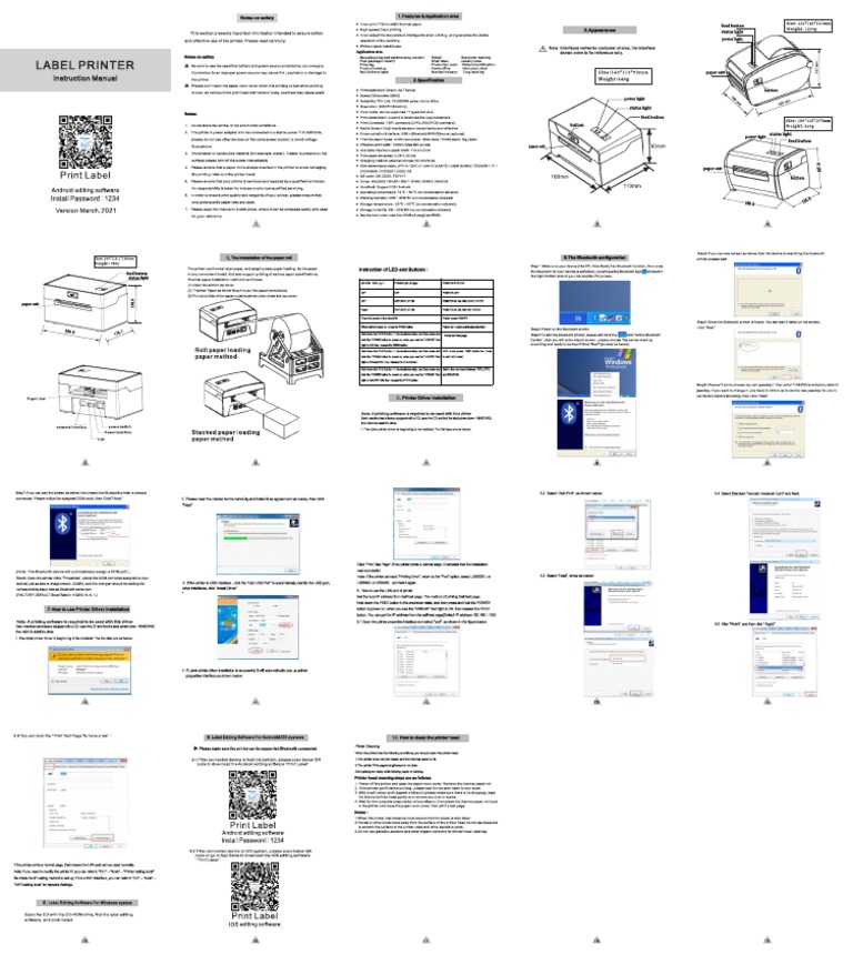 Label Printer Instruction Manual 202104 | PDF