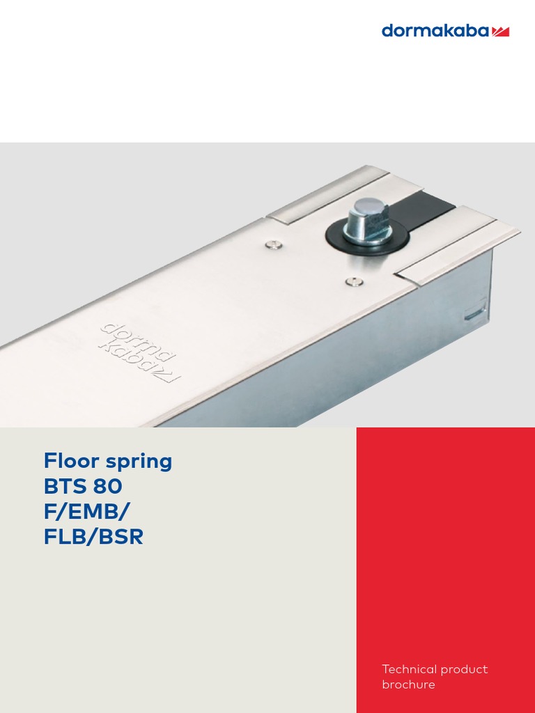Dormakaba Floor Spring Bts80system Technical Folder en PDF | PDF | Door ...