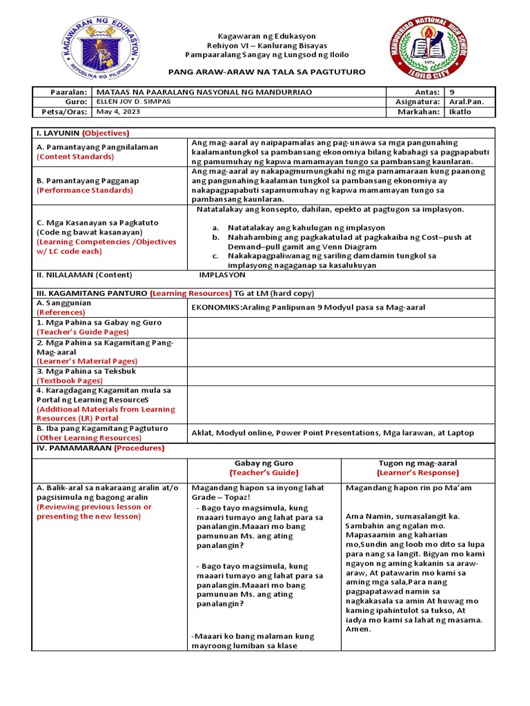 LP Implasyon Ejsimpas | PDF