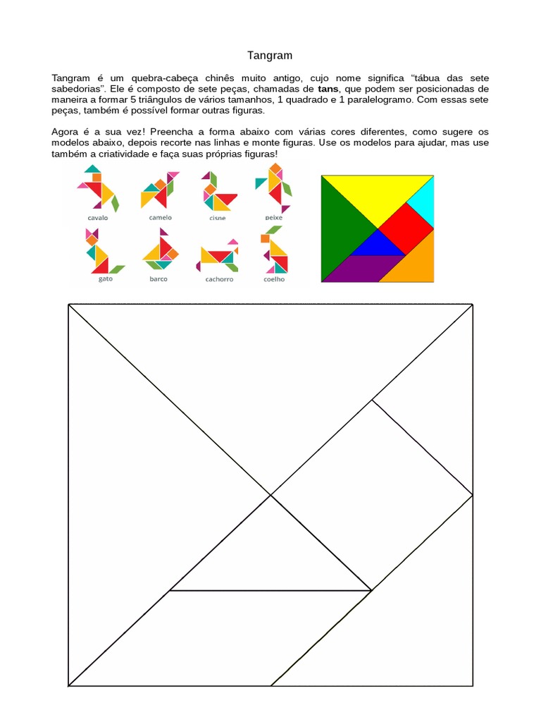Atividade Tangram | PDF | Arte | Autoajuda