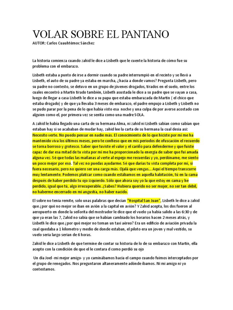 Resumen de "Volar sobre el Pantano" | PDF