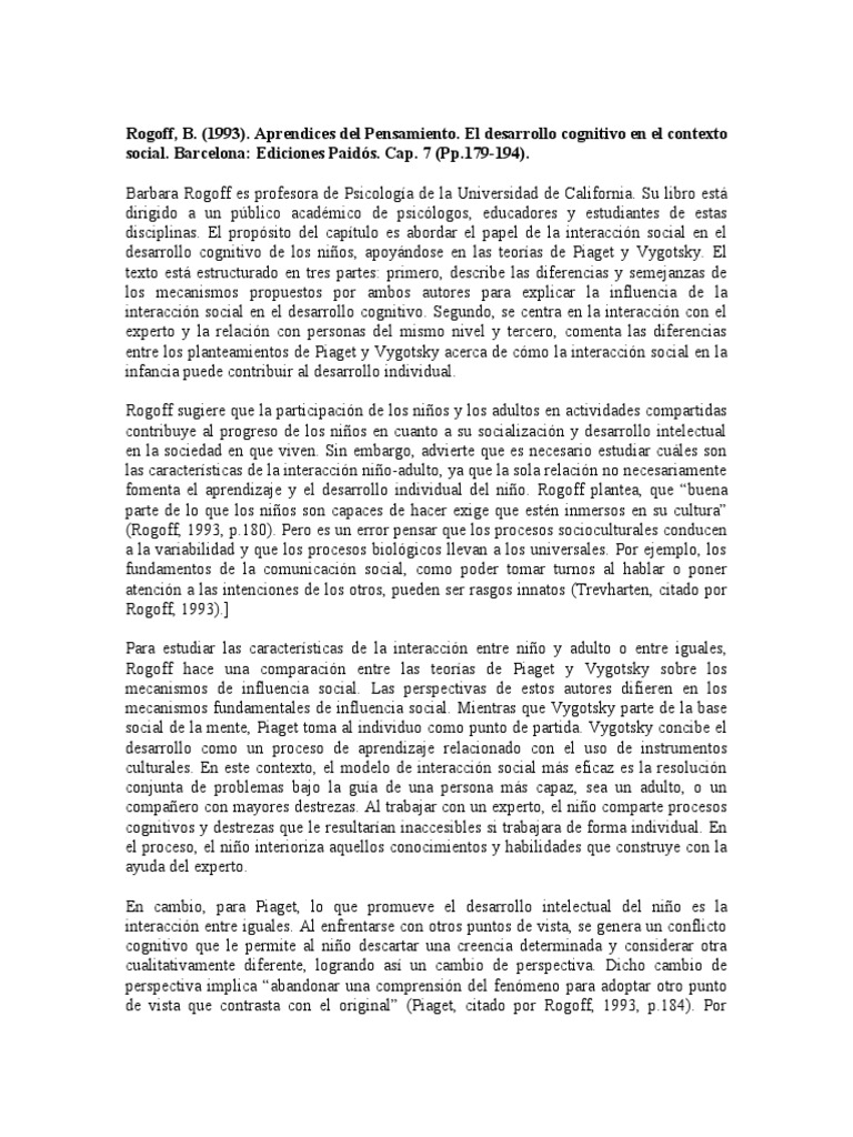 Resena Rogoff | PDF | Pensamiento | Aprendizaje