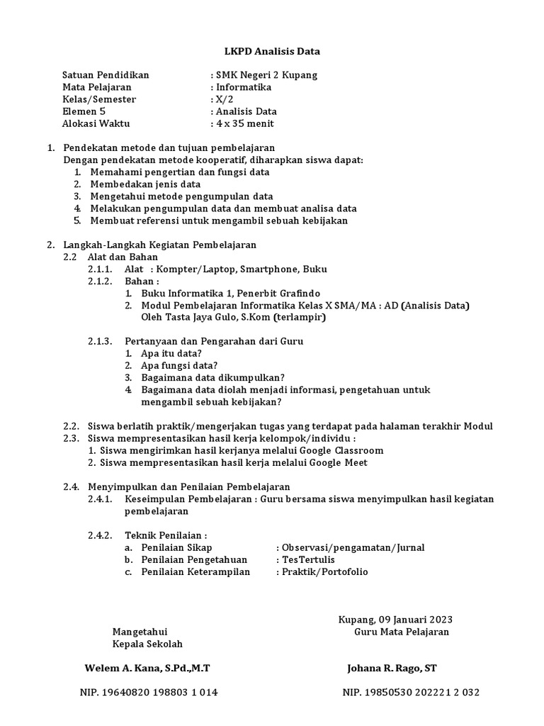 LKPD Analisis Data | PDF