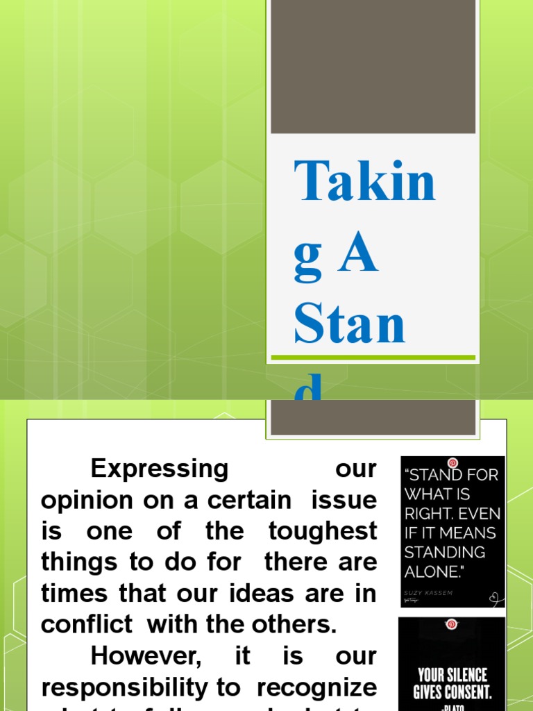 Takingastand PPT | PDF | Reason | Argument