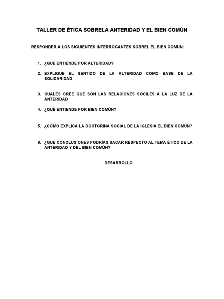 Ética de la Anteridad y Bien Común | PDF