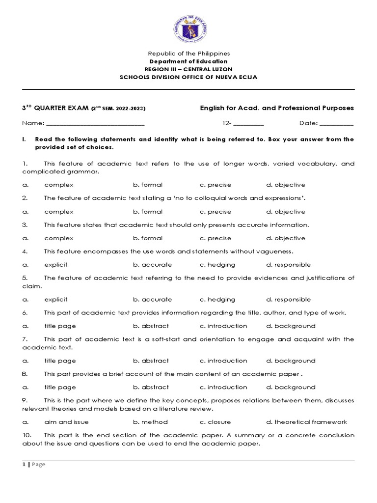 EfAPP 3rdQ | PDF | Statistics | Theory