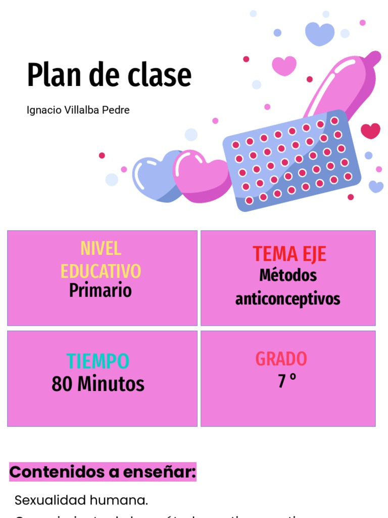 Plan de Clase - ESI | PDF | Control de la natalidad | Educación sexual