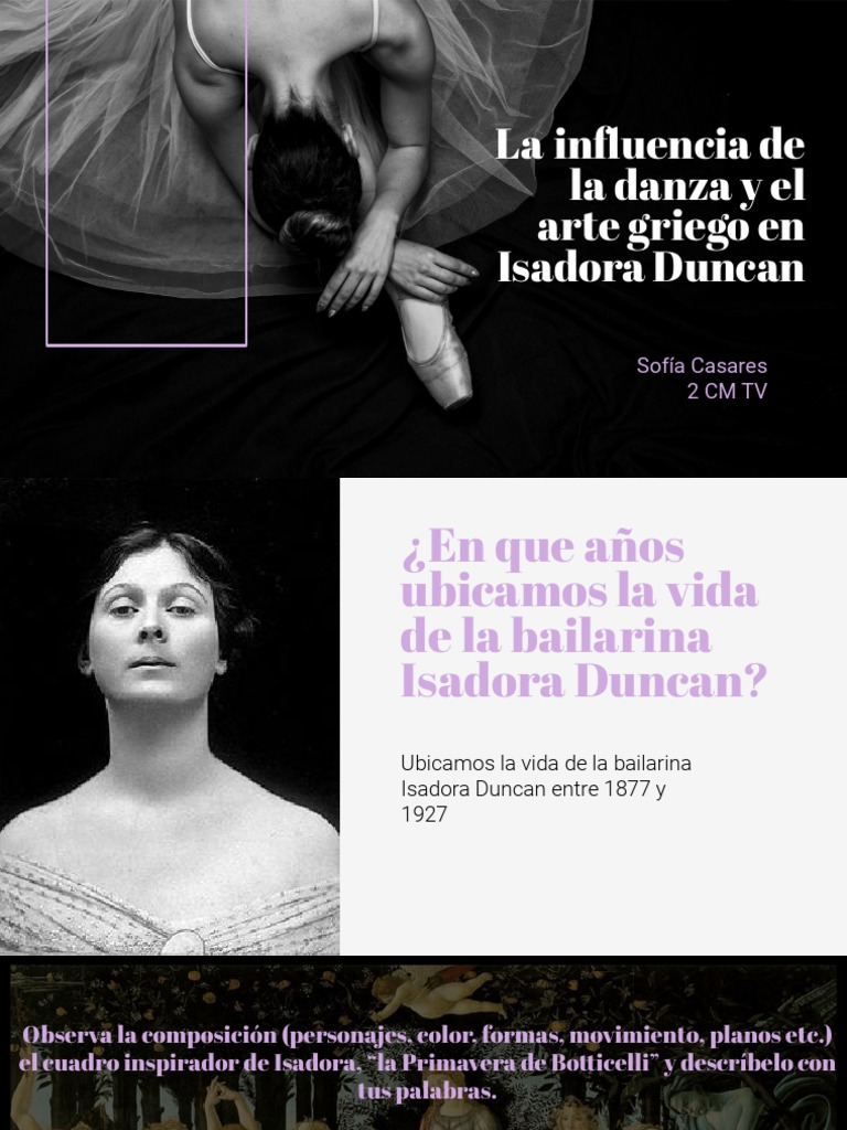 La Influencia de La Danza y El Arte Griego en Isadora Duncan | PDF ...