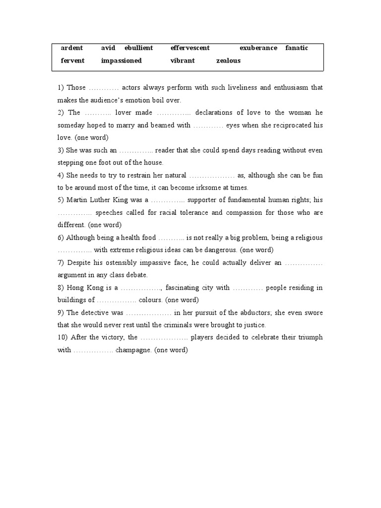SAT Vocabulary Practice Exercises | PDF | Art | General Fiction