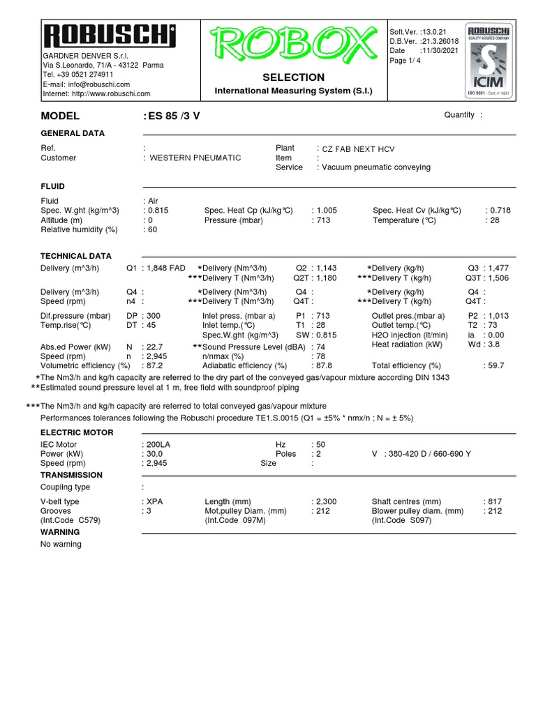 06 Vacuum Pump Exhauster Data Sheet | PDF | Physical Quantities | Machines