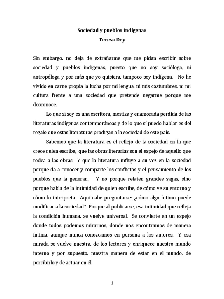Sociedad y Pueblos Indígenas | PDF | Sociedad