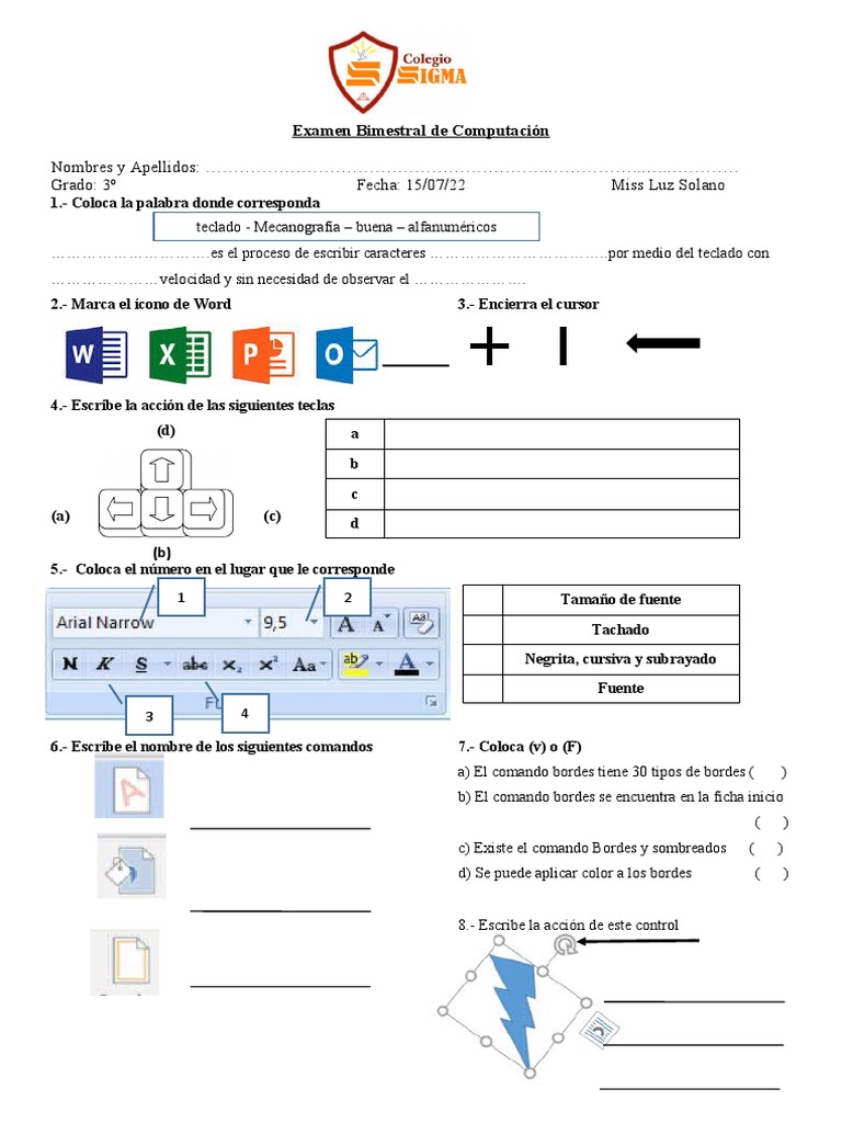 Examen Bimestral de Computación 2do y 3er Grado - 2do BIMESTRE - 2022 | PDF | Informática ...