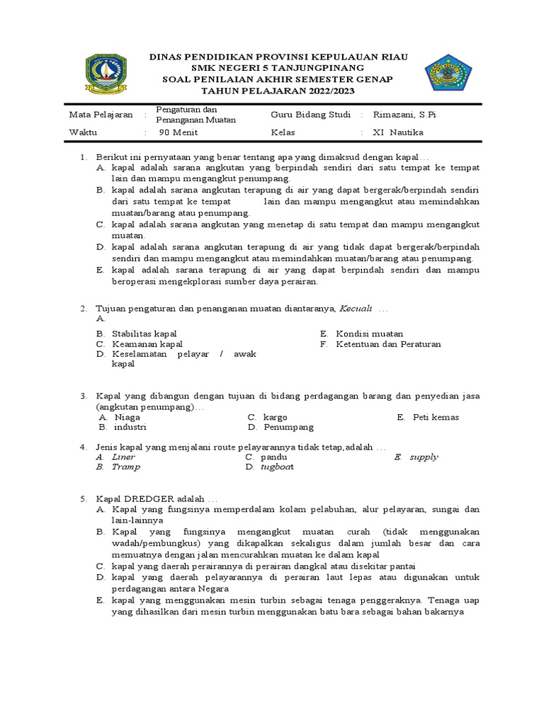 Soal Ulangan Semester PPM Kelas 11 2023 | PDF