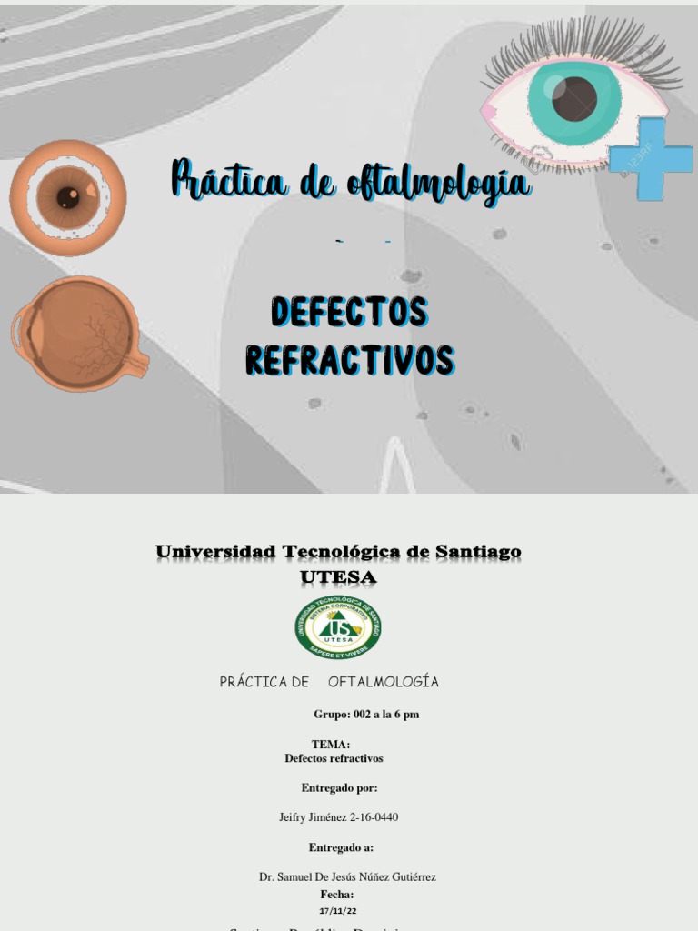 Defectos Refractivos del Ojo: Astigmatismo | PDF | Ojo humano ...