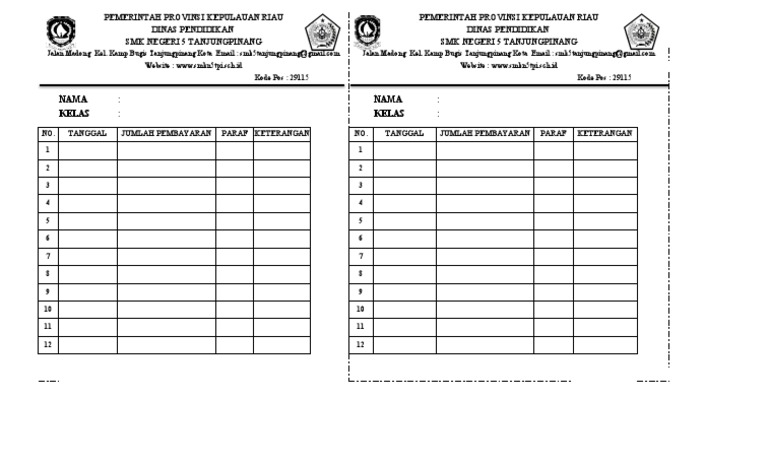 Format Buku Iuran | PDF