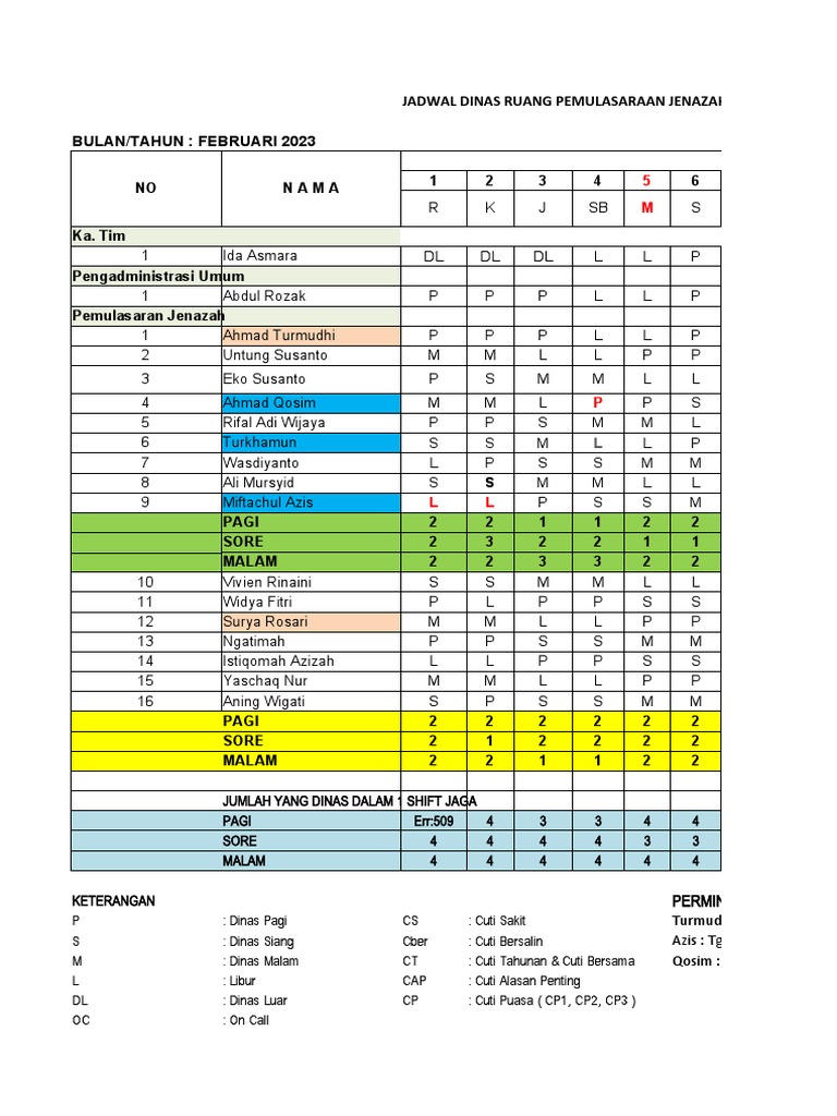Format Jadwal 2023 | PDF