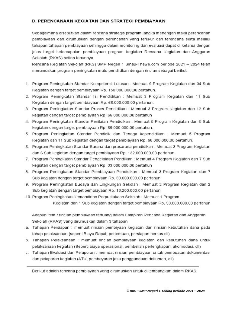 contoh rkas 8 standar | PDF