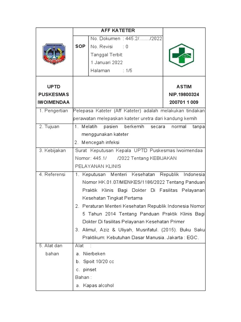 SOP Aff KATETER | PDF
