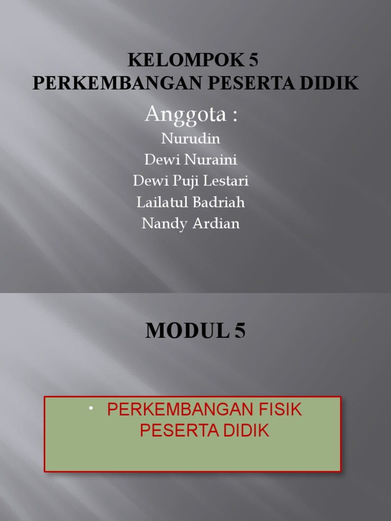Perkembangan Peserta Didik Modul 5 Pdf