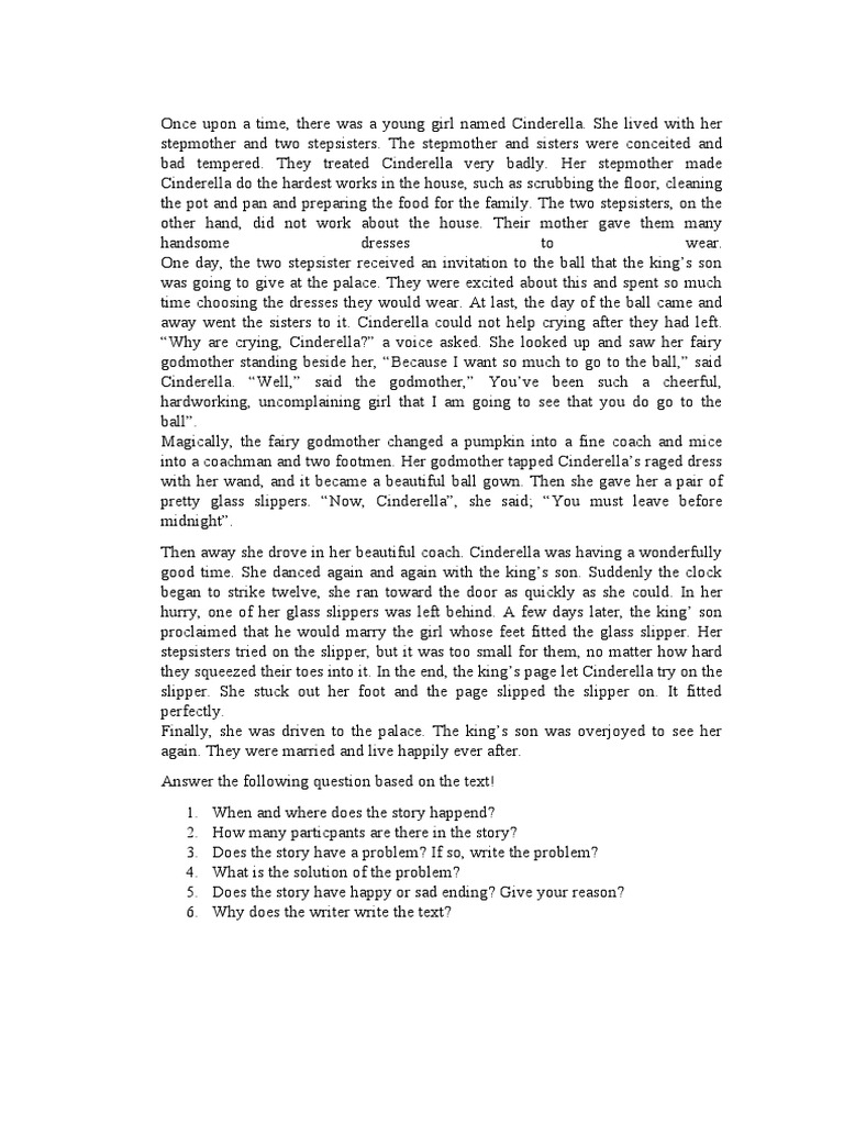 LKPD 4 - Narrative Text | PDF | Cinderella