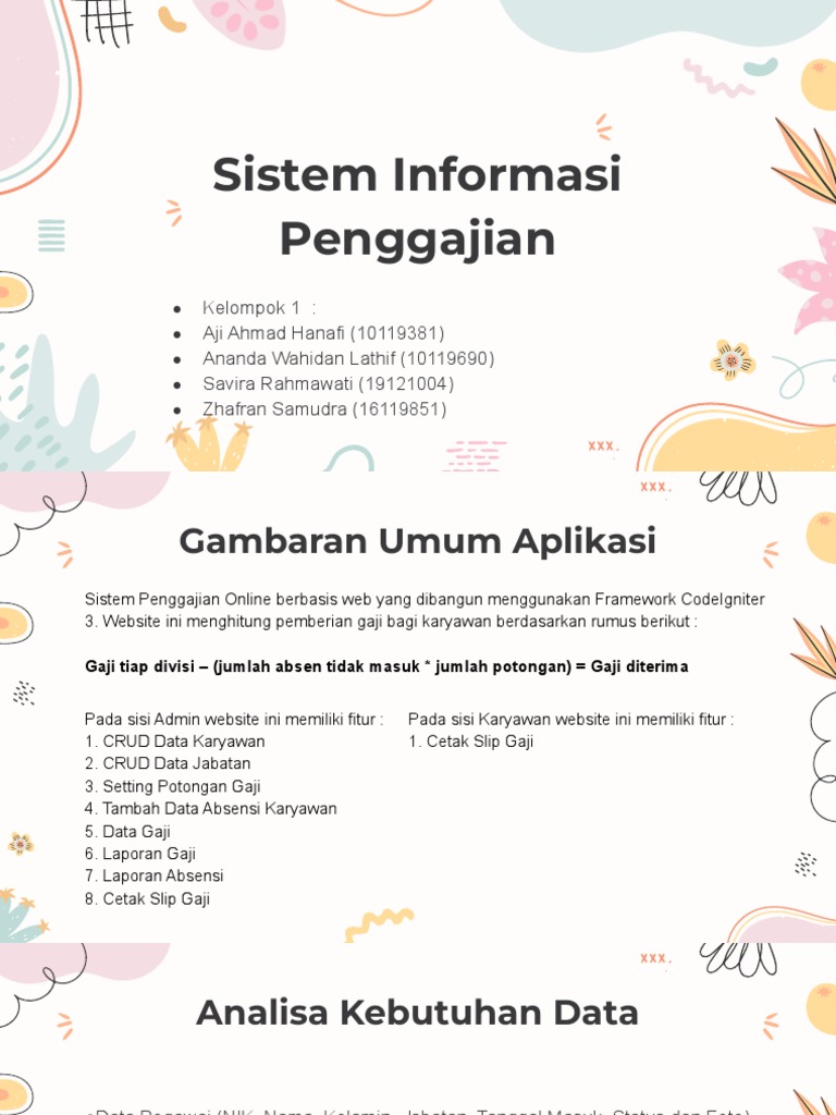 Sistem Informasi Penggajian Kel 1 | PDF