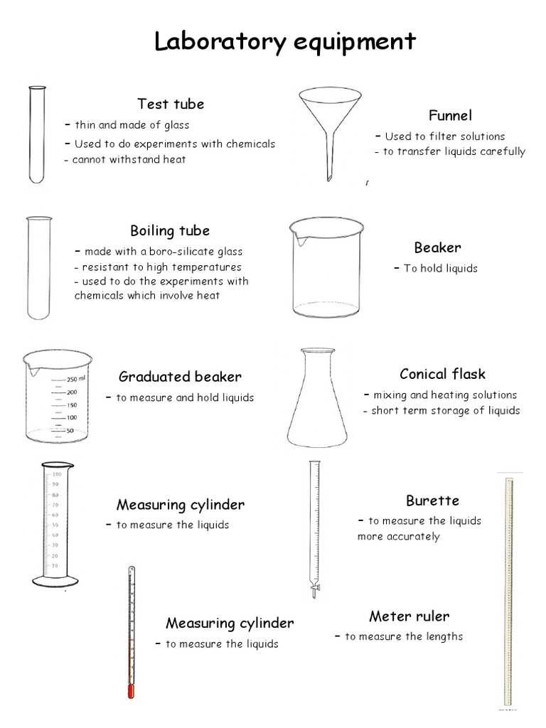 Labarotary Equipments - Grade 7 | PDF | Liquids | Physical Sciences