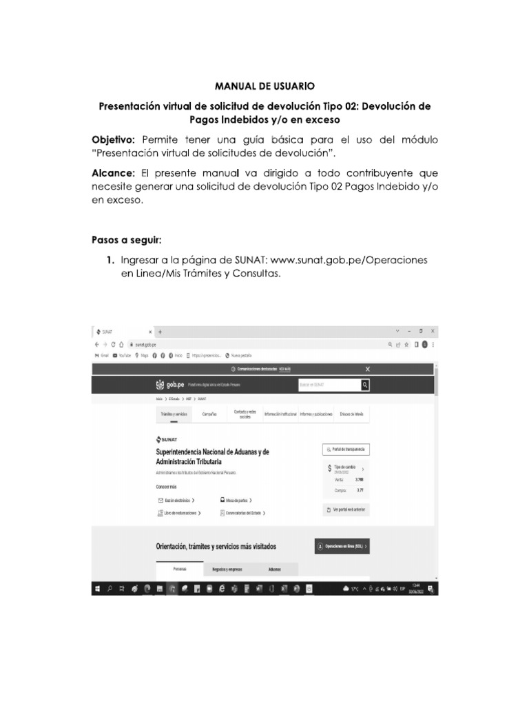 Manual Devolucion Sunat | PDF