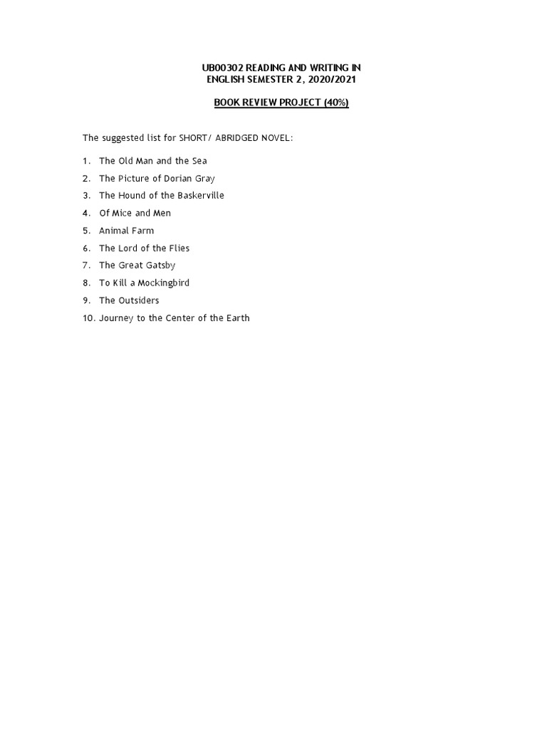 Top 10 Abridged Classic Novels | PDF