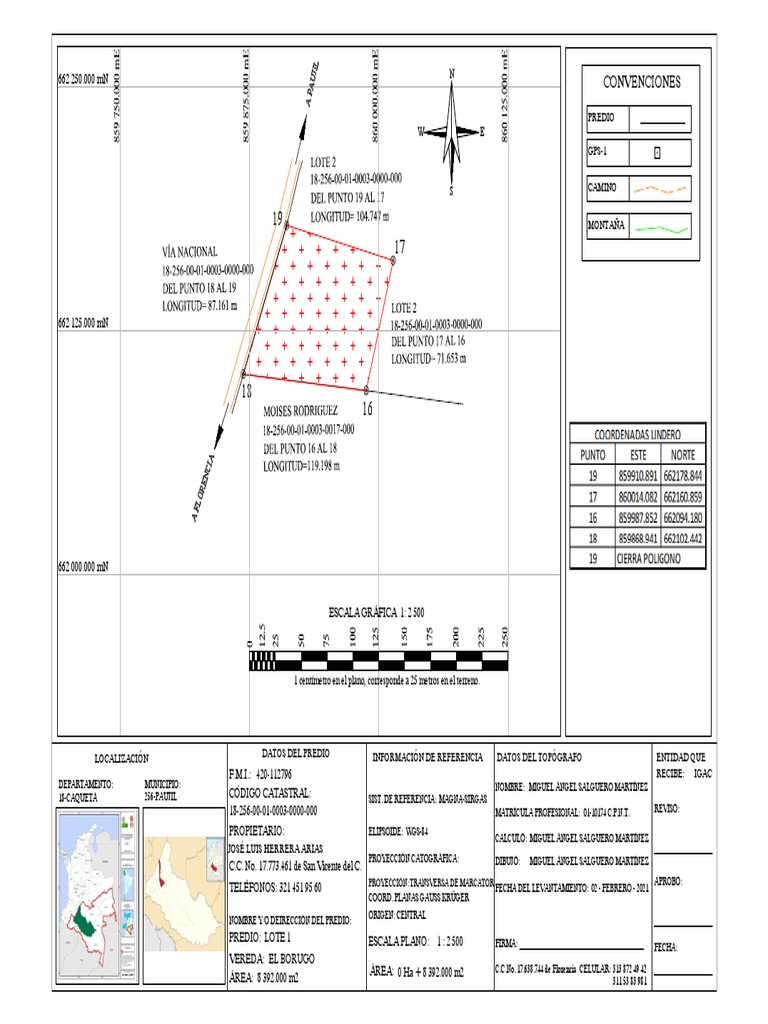 Plano de Subdivisión de Lote 2 | PDF | Cartografía | Tecnología geográfica