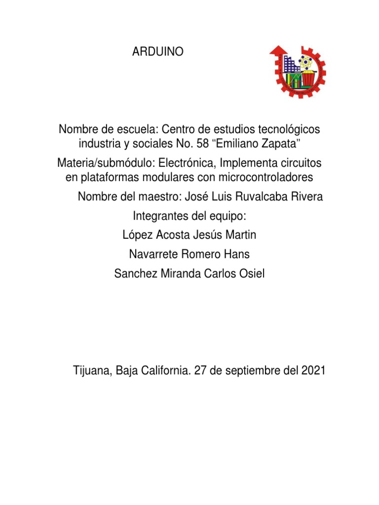 Tarea 1-Arduino | PDF | Arduino | Ingeniería de software