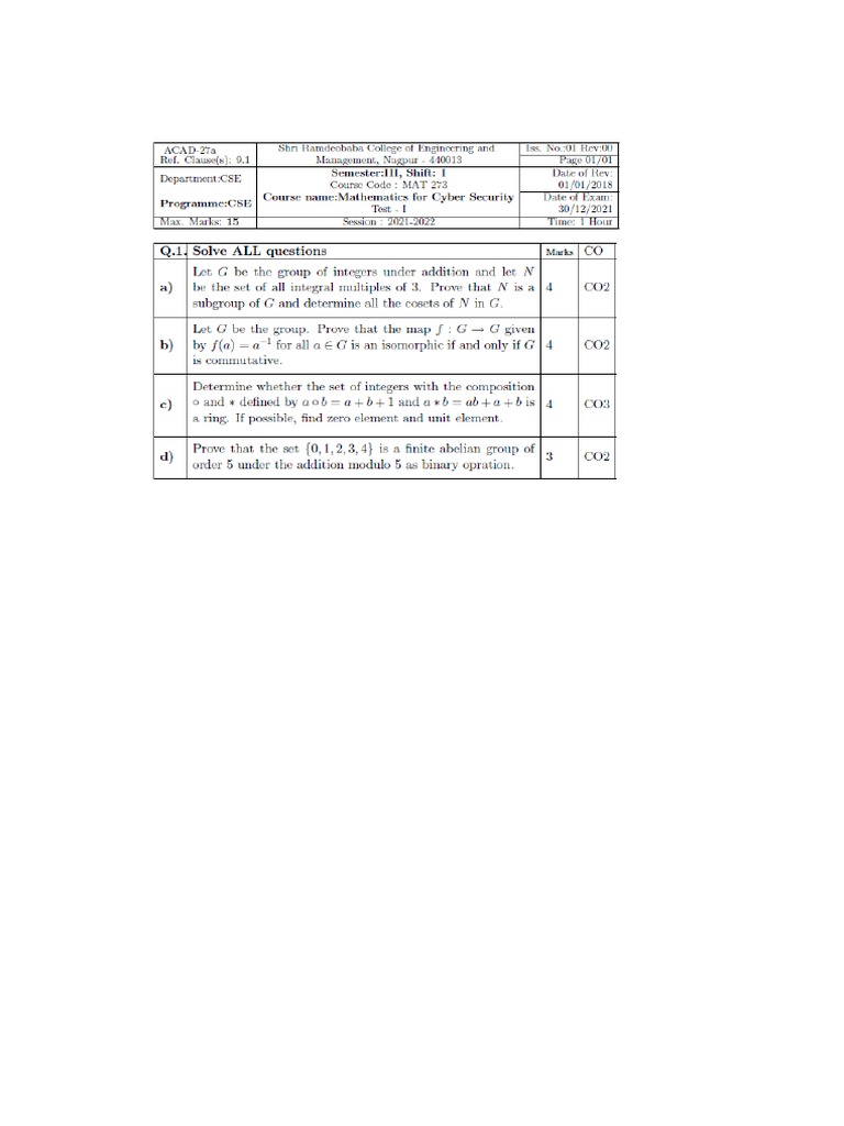 Maths Ese Practice Set | PDF