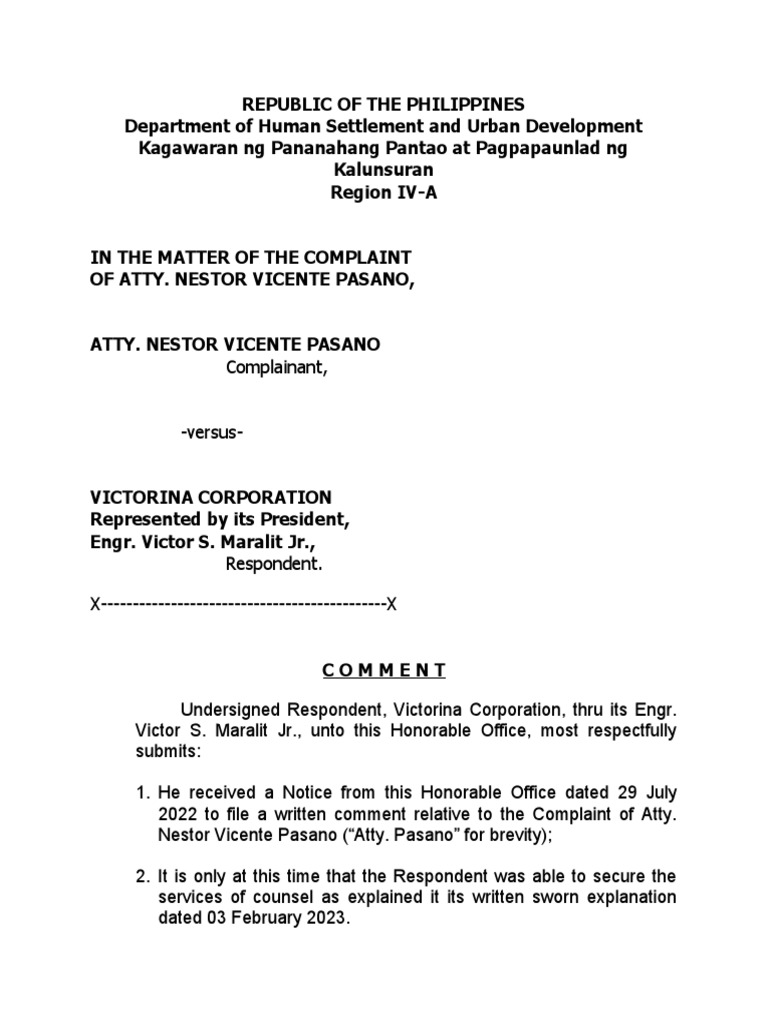 Comment With Table | PDF | Civil Law (Common Law) | Government