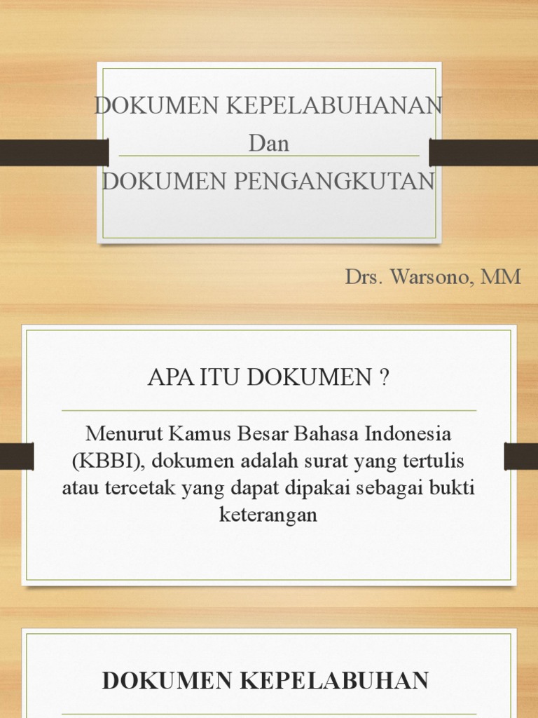 Dok. Kepelabuhanan Dan Dok. Pengangkutan Ii | PDF