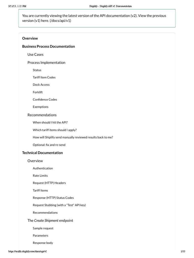 Shiplify API v2 Documentation | PDF | Hypertext Transfer Protocol | Web Server