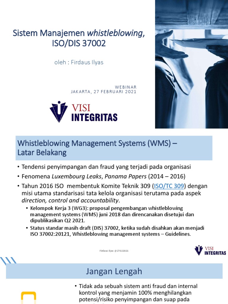 Panduan ISO 37002 untuk Whistleblowing | PDF | Pengelolaan Keuangan & Uang