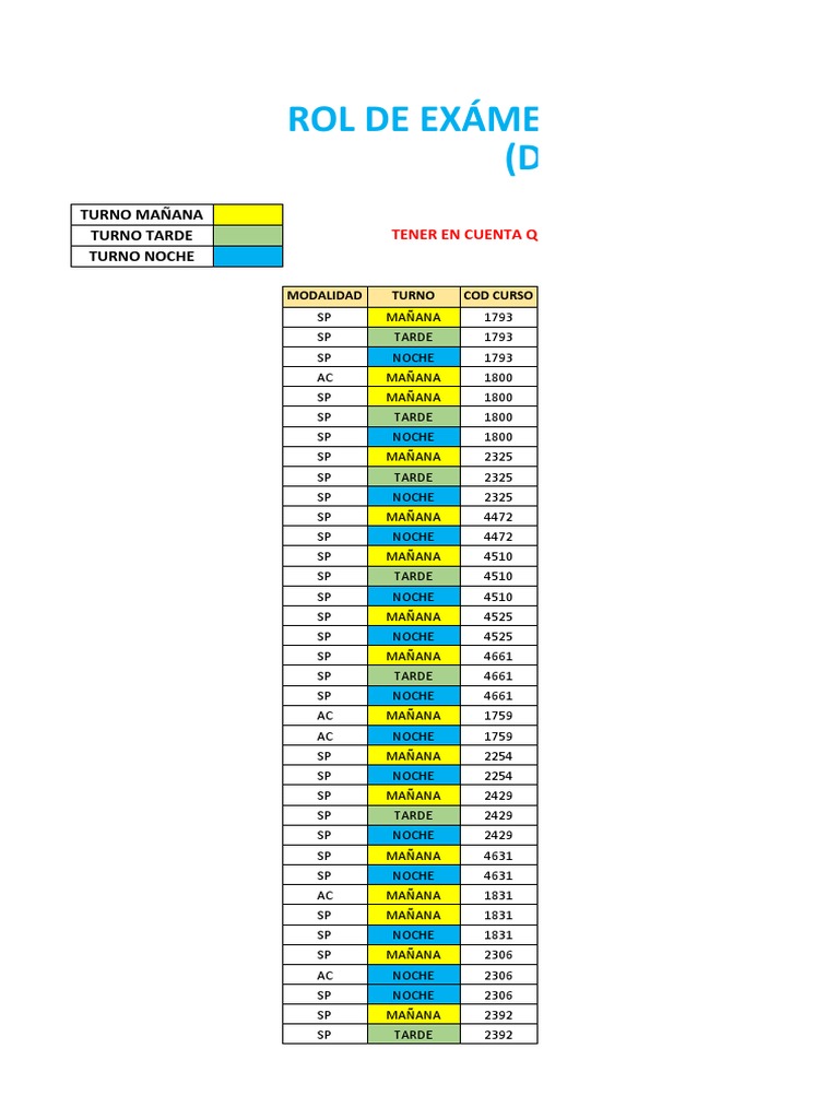 Rol de Exámenes Parciales de Teoría 2023-21 | PDF | Marketing ... Rol de Exámenes Parciales de Teoría 2023-21 | PDF | Marketing ...
