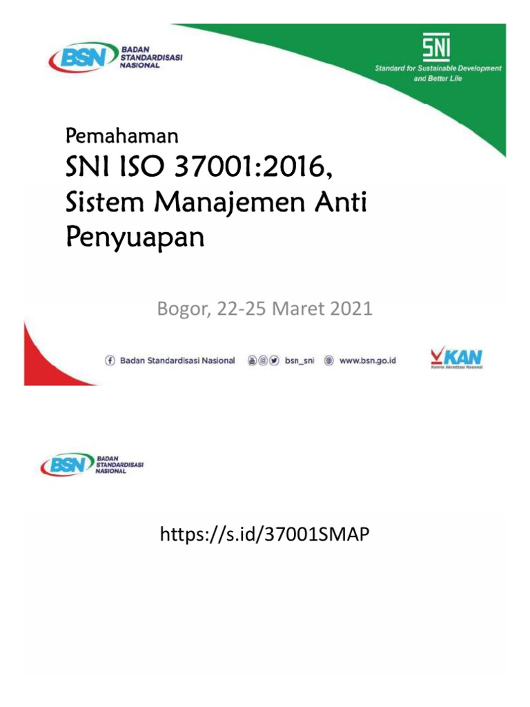 Pemahaman SNI ISO 37001 Sistem Manajemen Anti Penyuapan (BSN Maret 2021) | PDF