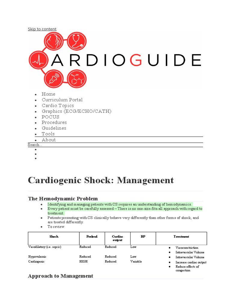 Cardio | PDF | Shock (Circulatory) | Heart