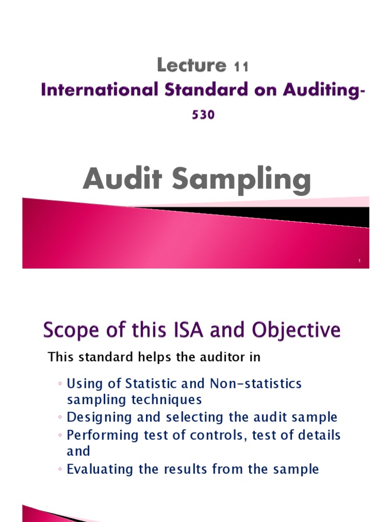 Lecture 11 ISA 530-Audit Sampling-MMZ | PDF | Sampling (Statistics) | Audit