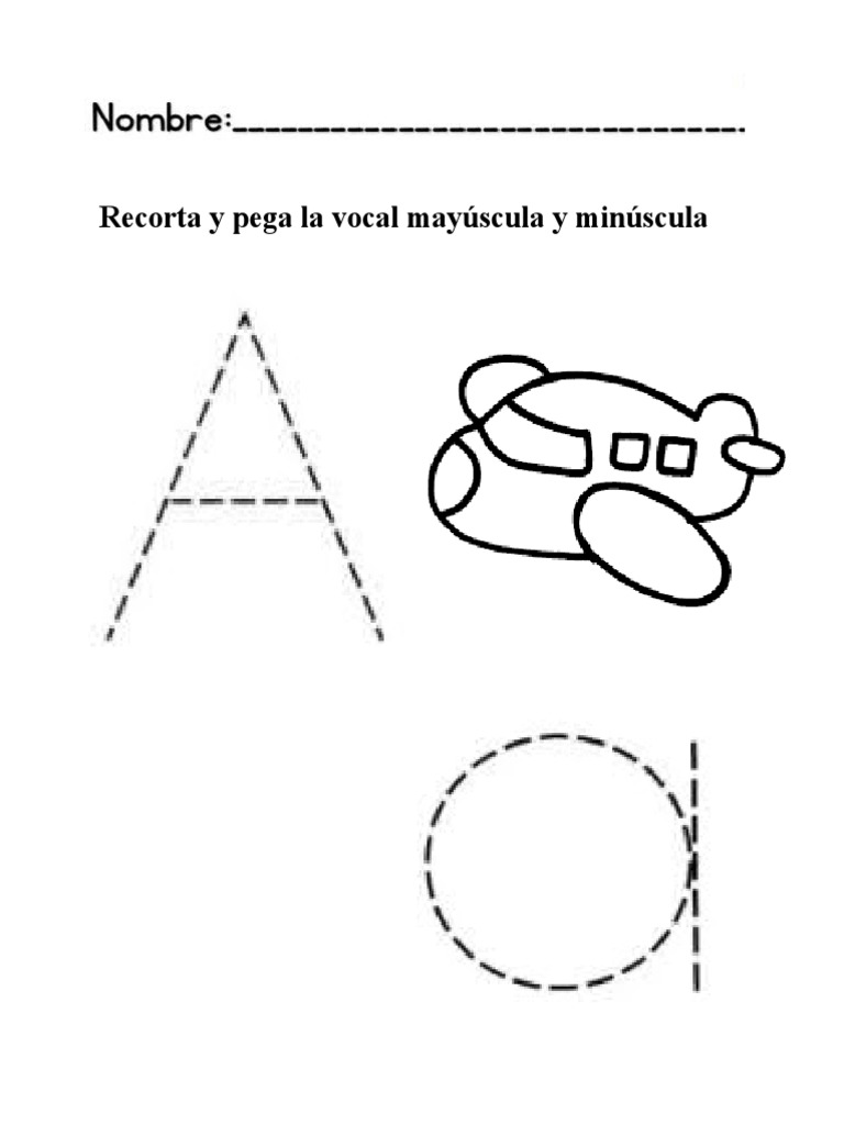 Recorta y Pega La Vocal Mayúscula y Minúscula | PDF