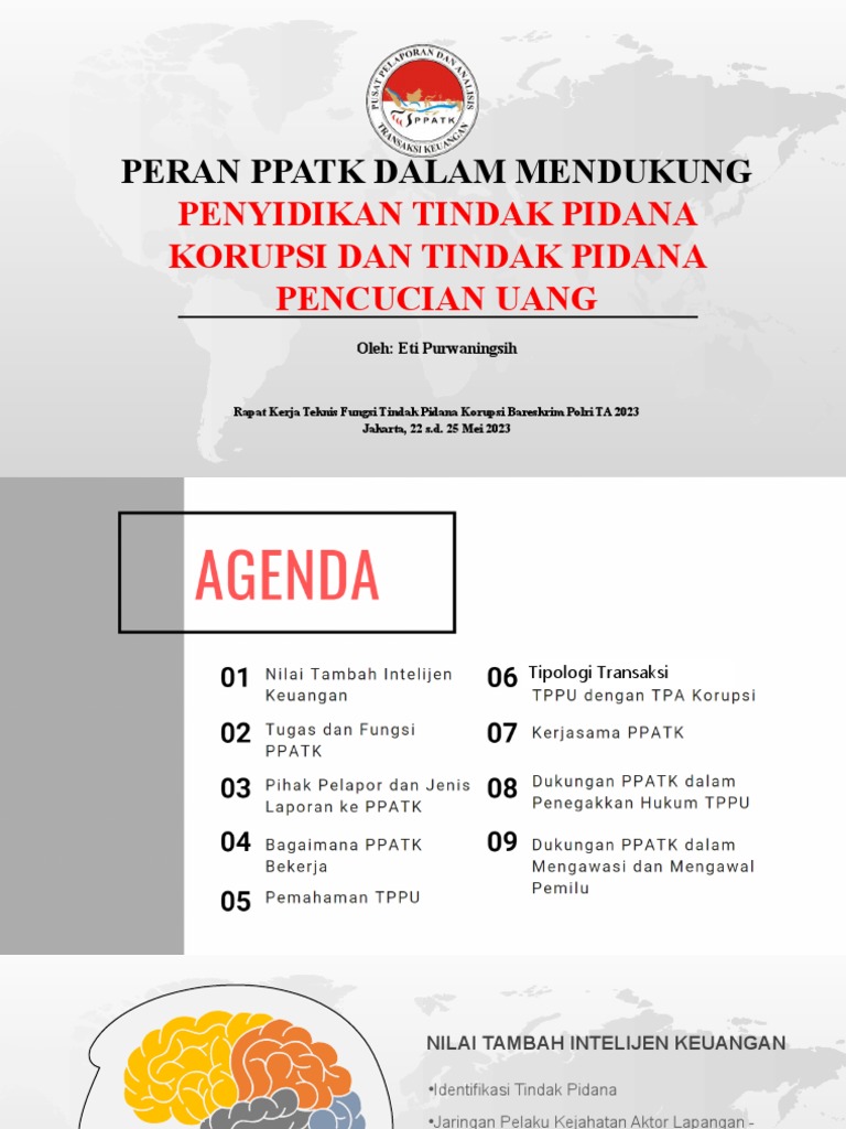 Peran PPATK Mendukung Penyidikan TPK Dan TPPU - Rakernis Bareskrim - 23 ...