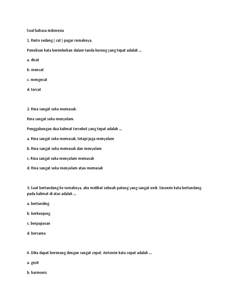 Soal PPDB Ipa Dan Bahasa Masuk SMP | PDF