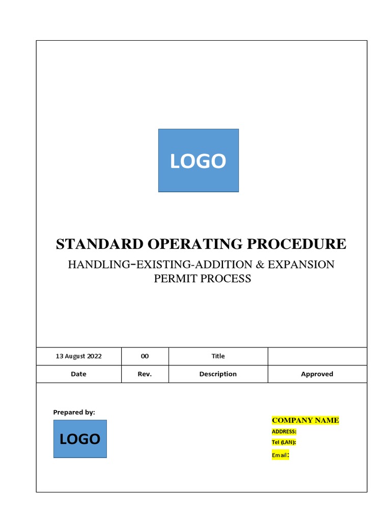 Standard Operating Procedure: Handling Existing-Addition & Expansion ...