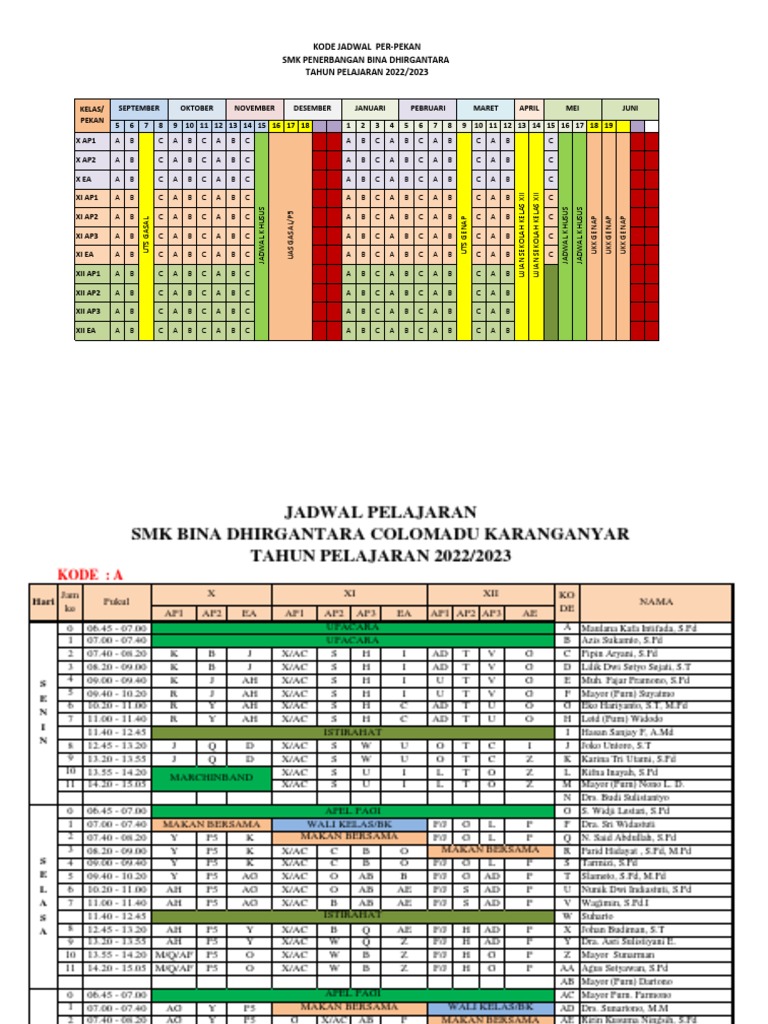 Jadwal Pelajaran Rev | PDF