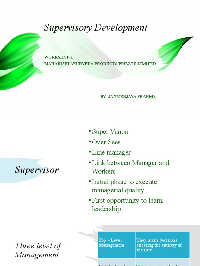 Supervisory Development | PDF