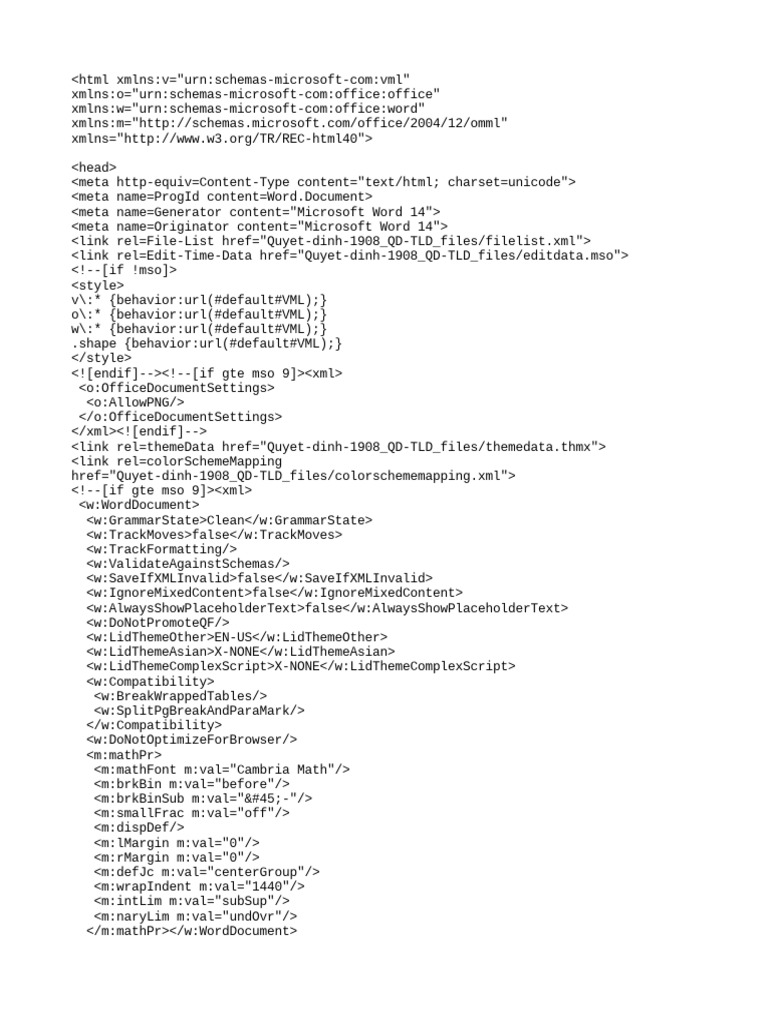 Quyet Dinh 1908 - QD TLD | PDF | Vietnam | Vietnamese People