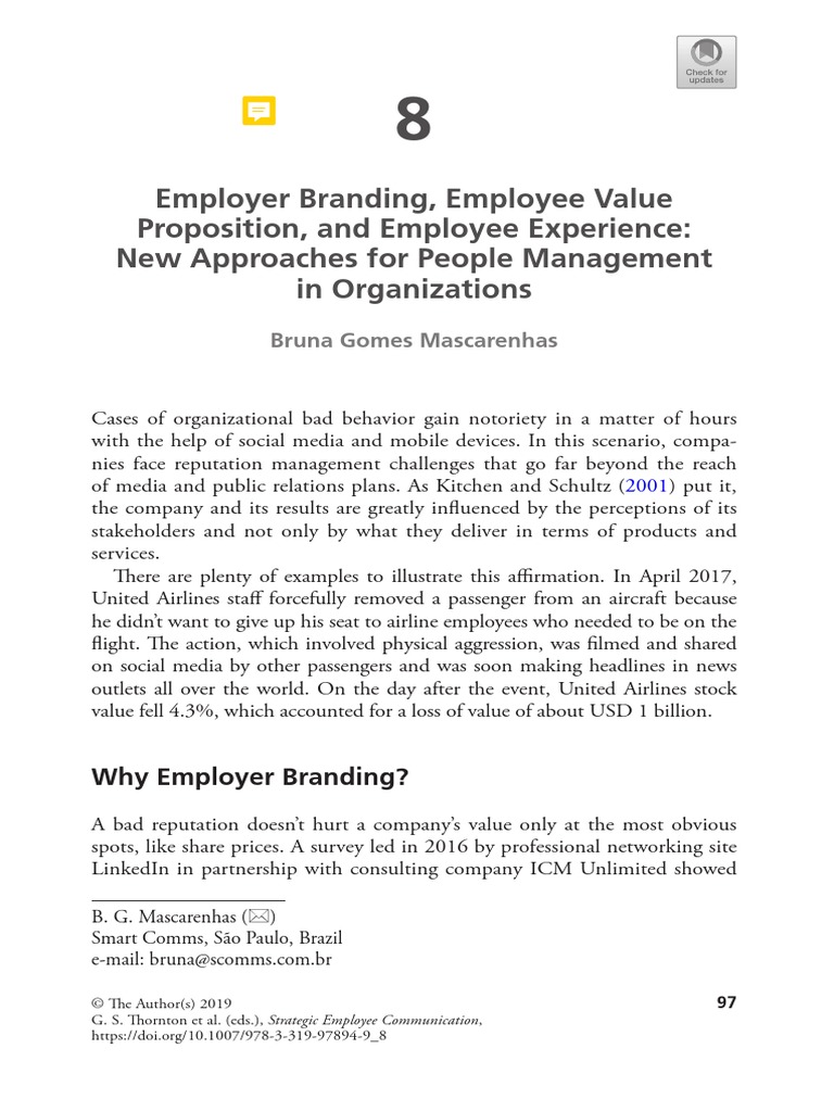 Employer Branding, Employee Value Proposition, and Employee Experience - Mascarenhas2019 | PDF ...