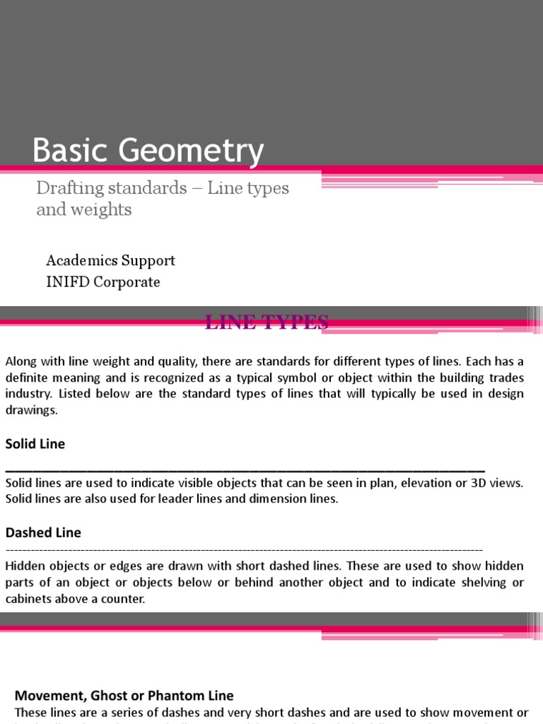 Line Types and Line Weights | PDF | Drawing | Curve