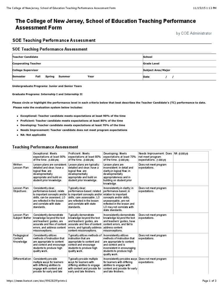Teaching Performance Sample | PDF | Educational Assessment | Learning