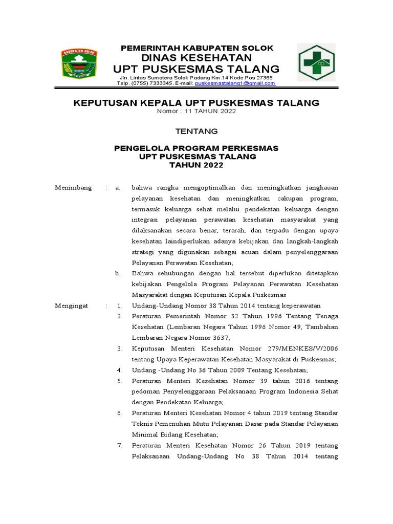 SK Tim Perkesmas | PDF